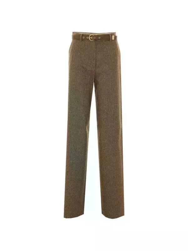 Max Mara Bouclé-motif Belted Trousers