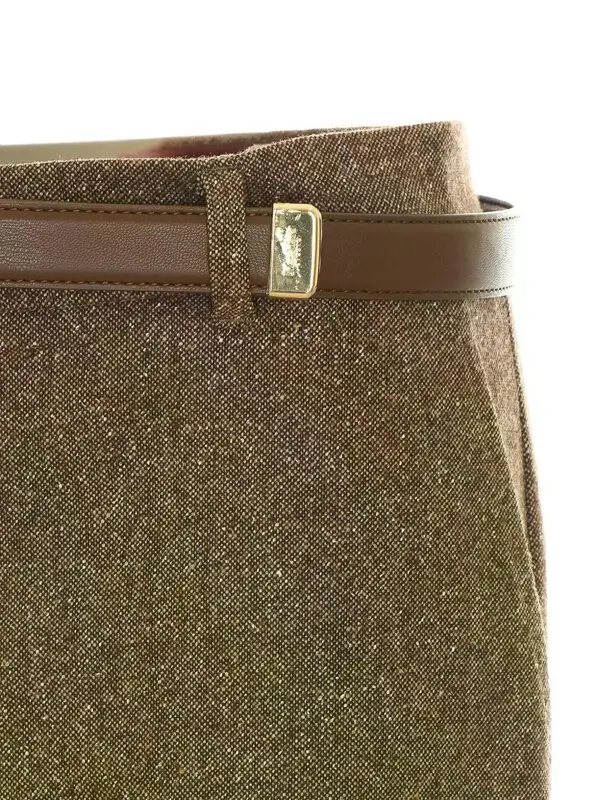 Max Mara Bouclé-motif Belted Trousers