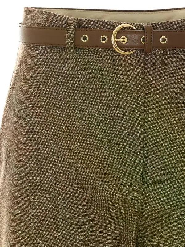 Max Mara Bouclé-motif Belted Trousers
