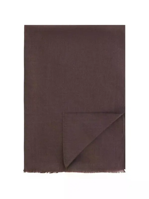 Boggi Milano Scarf In Wool And Silk - Brown