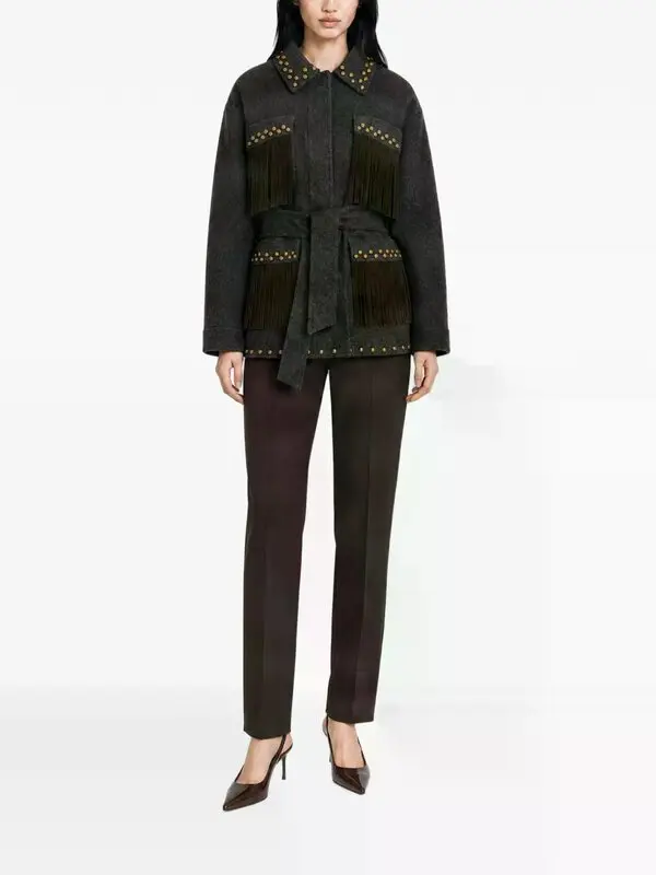 P.a.r.o.s.h Fringed Stud-embellished Jacket
