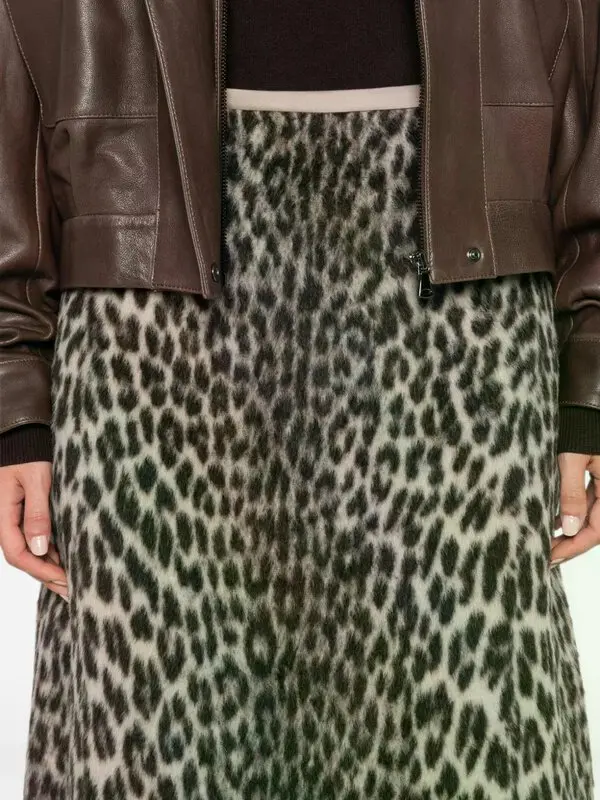 Max Mara Trionfo Leopard-print Midi Skirt