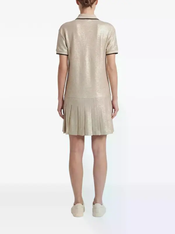 Brunello Cucinelli Mini Pleated-skirt Polo Dress - Gold
