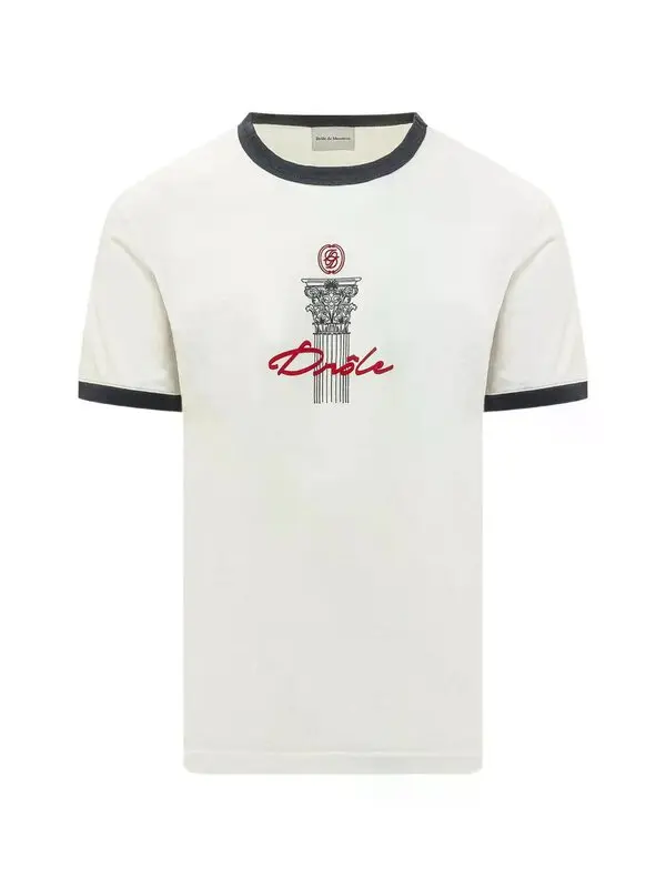 Drole De Monsieur Column Graphic-print T-shirt - White