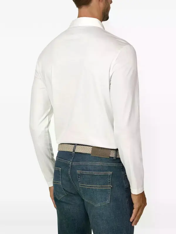 Boggi Milano Polo In Cotton And Silk Jersey - White