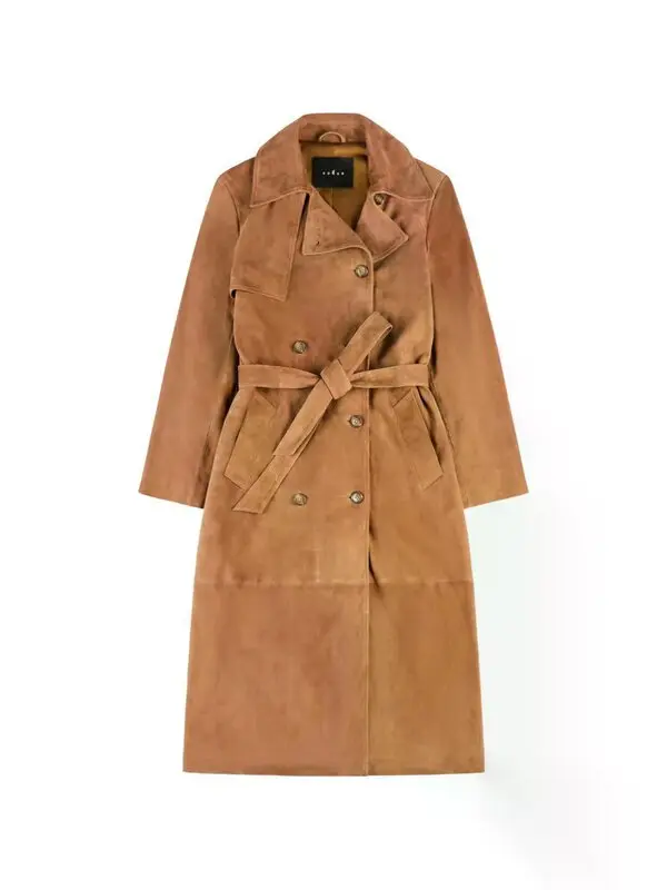 Hogan Trench Coat In Suede