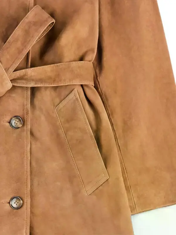 Hogan Trench Coat In Suede