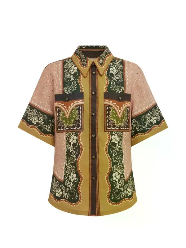ALEMAIS Darcey Paisley-print Shirt - Neutrals