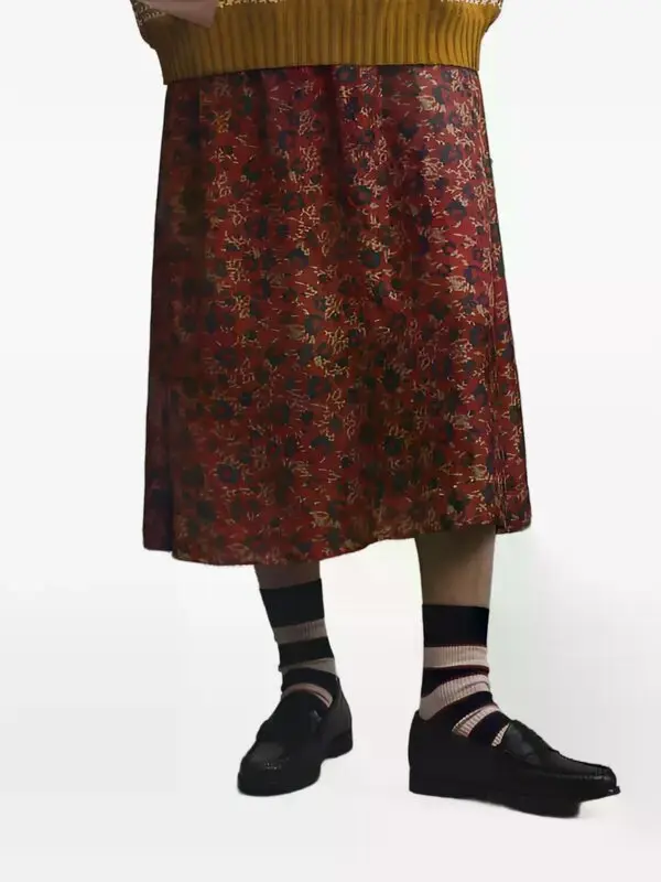 The Great. Midi The Canary Floral-print Silk Skirt