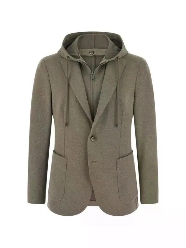 Boggi Milano Sweatshirt Blazer Madison In Stretch Cotton Blend - Green