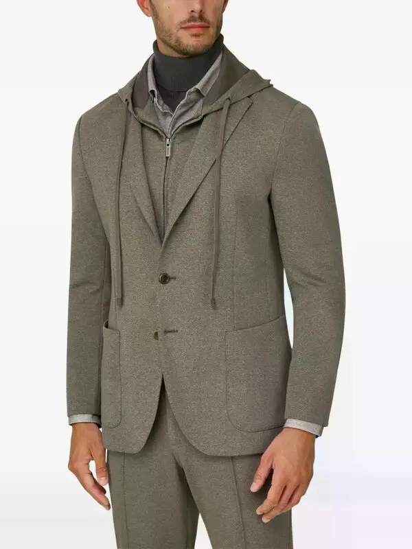 Boggi Milano Sweatshirt Blazer Madison In Stretch Cotton Blend - Green