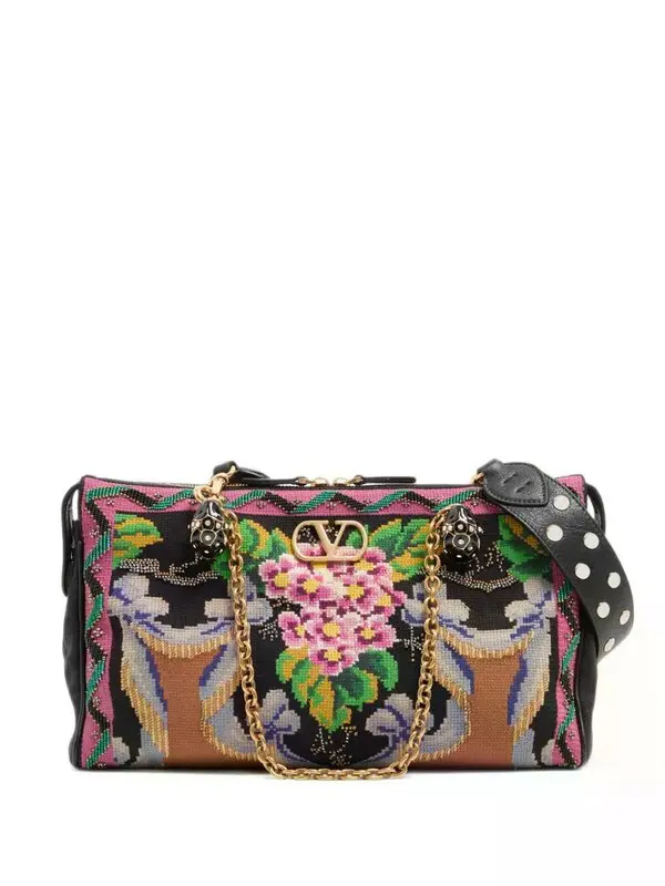 Valentino Garavani Panthea Medium Embroidered Shoulder Bag