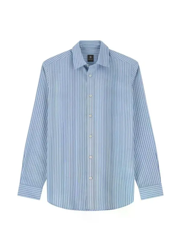 Boggi Milano Shirt Striped Poplin Regular-fit