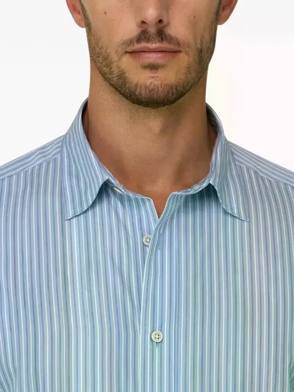 Boggi Milano Shirt Striped Poplin Regular-fit