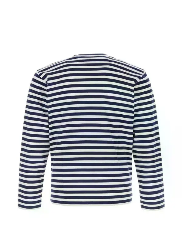 Play Comme Des Garcon Striped Embroidered T-shirt