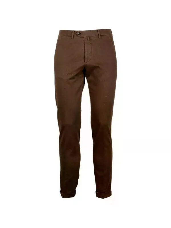 B SETTECENTO Textured Turn-up Trousers