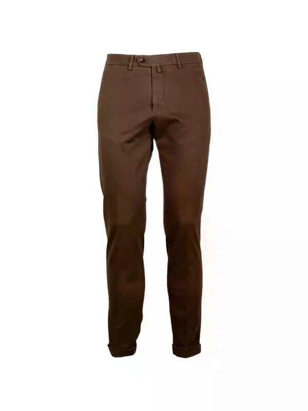 B SETTECENTO Textured Turn-up Trousers