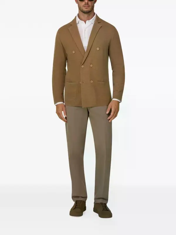 Boggi Milano Double-breasted Blazer In Extrafine Merino Wool