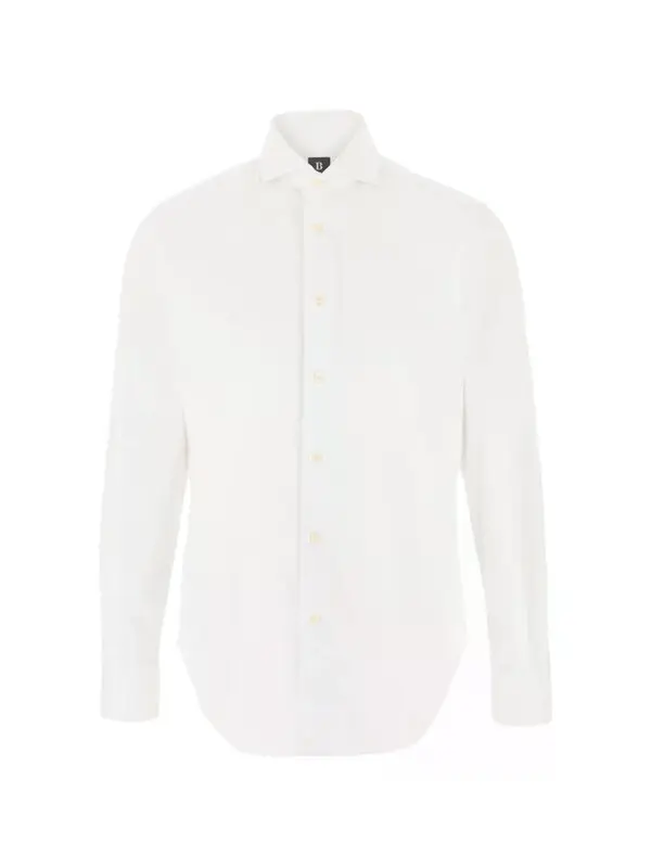 Boggi Milano Shirt In Cotton Nylon Stretch Dobby Slim Fit