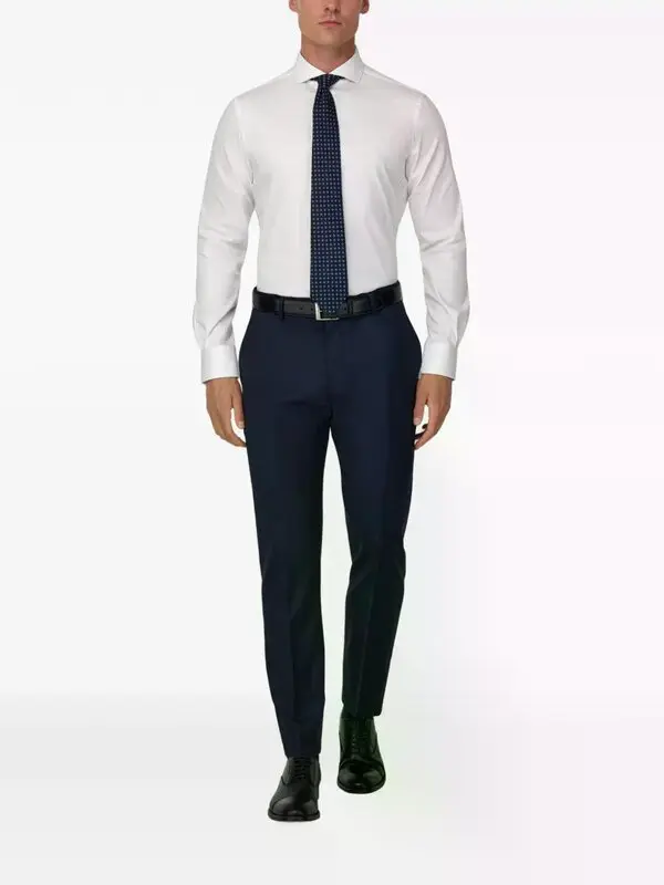 Boggi Milano Shirt In Cotton Nylon Stretch Dobby Slim Fit