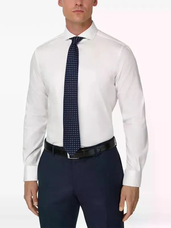 Boggi Milano Shirt In Cotton Nylon Stretch Dobby Slim Fit