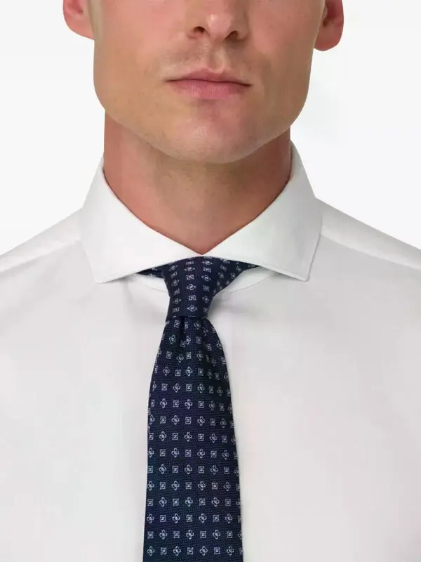 Boggi Milano Shirt In Cotton Nylon Stretch Dobby Slim Fit