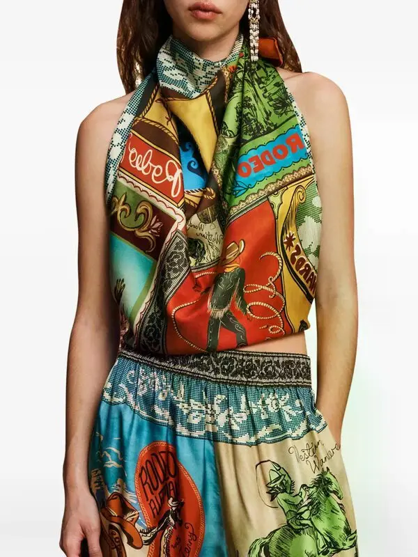ALEMAIS Ace Graphic-print Scarf