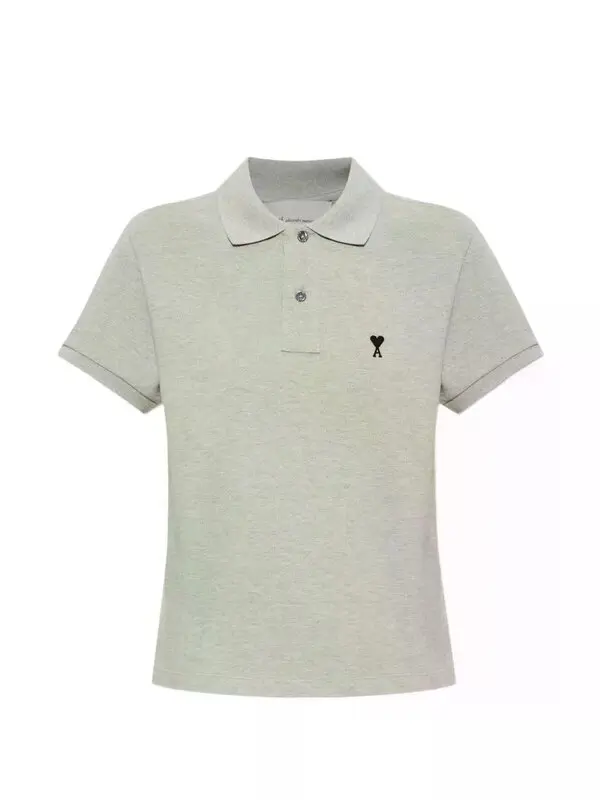 AMI Paris De Coeur Polo Shirt - Grey