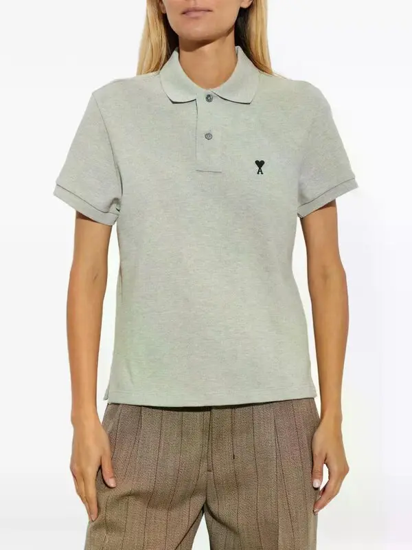 AMI Paris De Coeur Polo Shirt - Grey