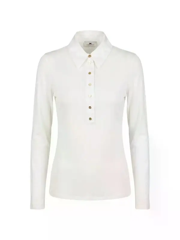 Elisabetta Franchi Ribbed-knit Polo Top
