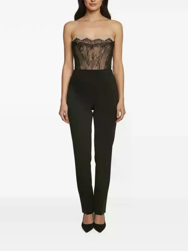 Elisabetta Franchi Lace-overlay Strapless Jumpsuit - Black