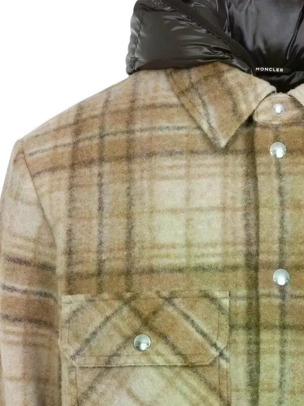 Moncler Nyvalin Check-pattern Hooded Down Jacket
