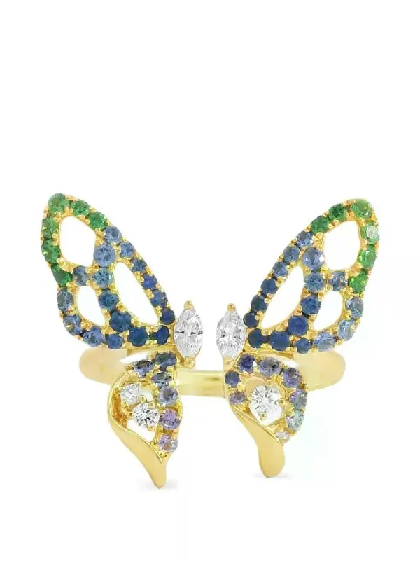 LISA NIK Rainbow Butterfly Ring - Gold