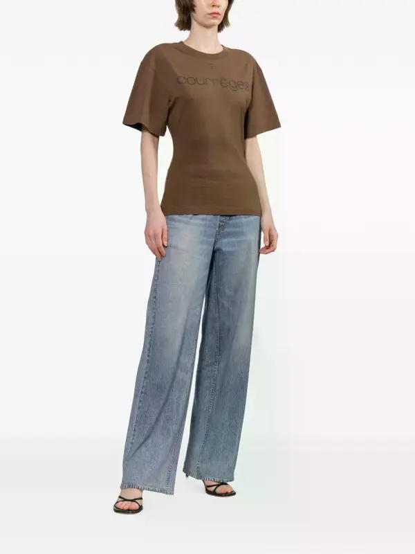COURREGES Logo-embroidered T-shirt