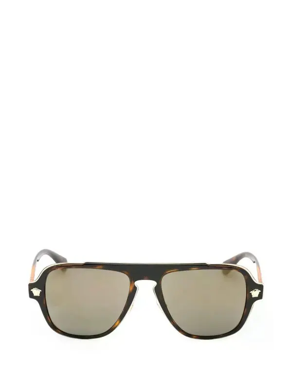 Versace Medusa Plaque Rectangle-frame Sunglasses