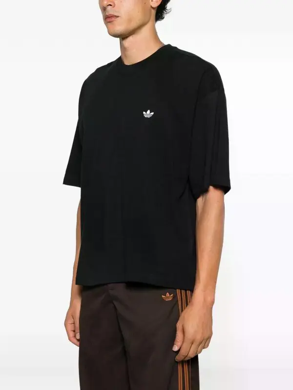 Adidas Logo-embroidered T-shirt - Black