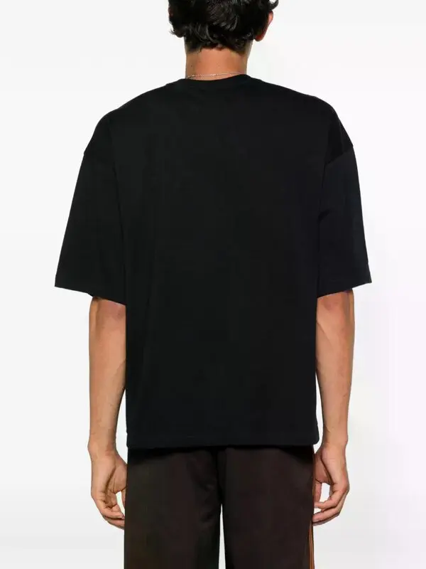 Adidas Logo-embroidered T-shirt - Black