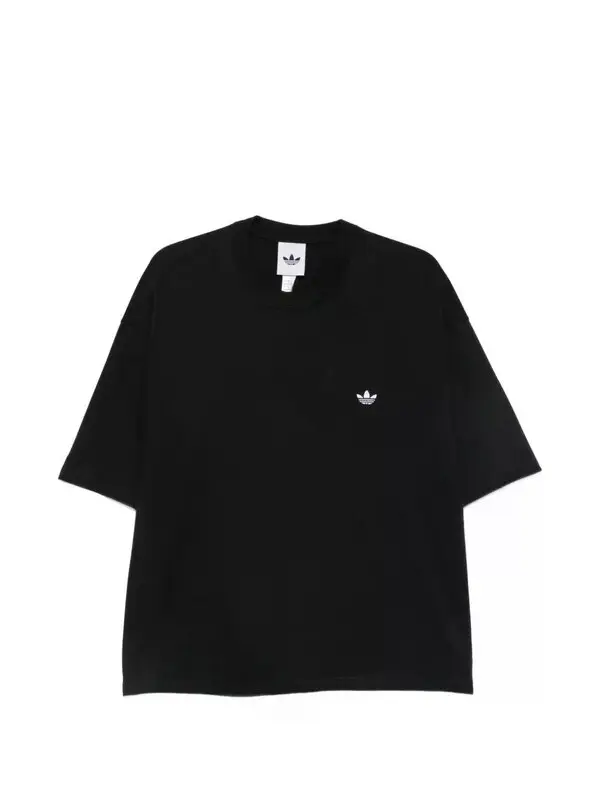 Adidas Logo-embroidered T-shirt - Black