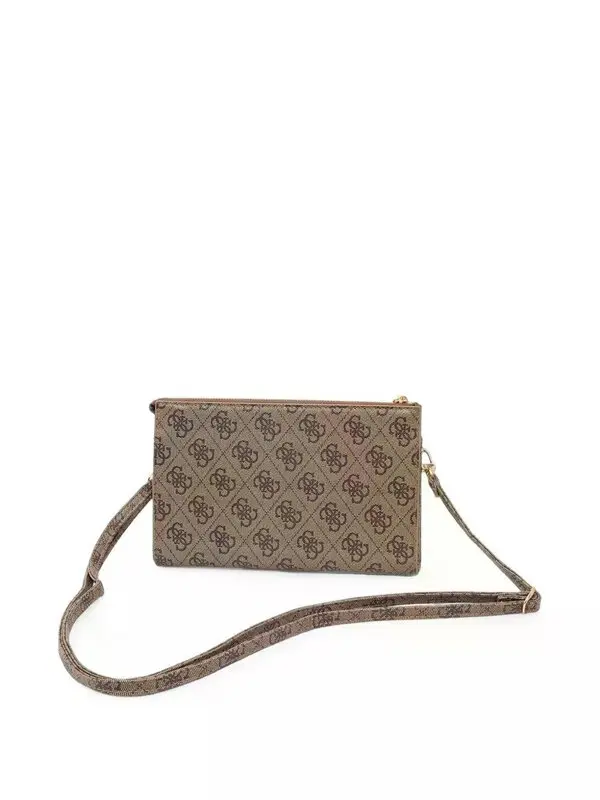 Guess Logo-monogram Phone Shoulder Bag - Brown