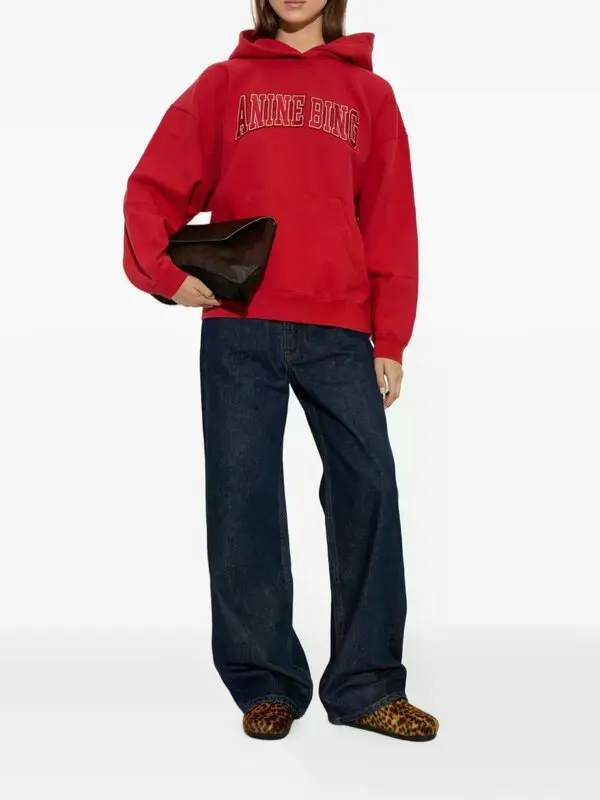 ANINE BING Harvey Logo-appliqué Hoodie