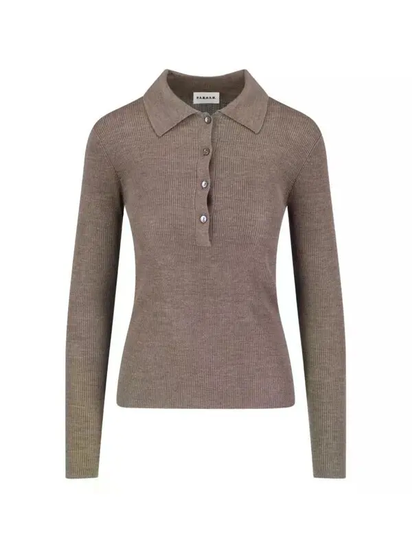 P.a.r.o.s.h Ribbed-knit Polo-collar Sweater