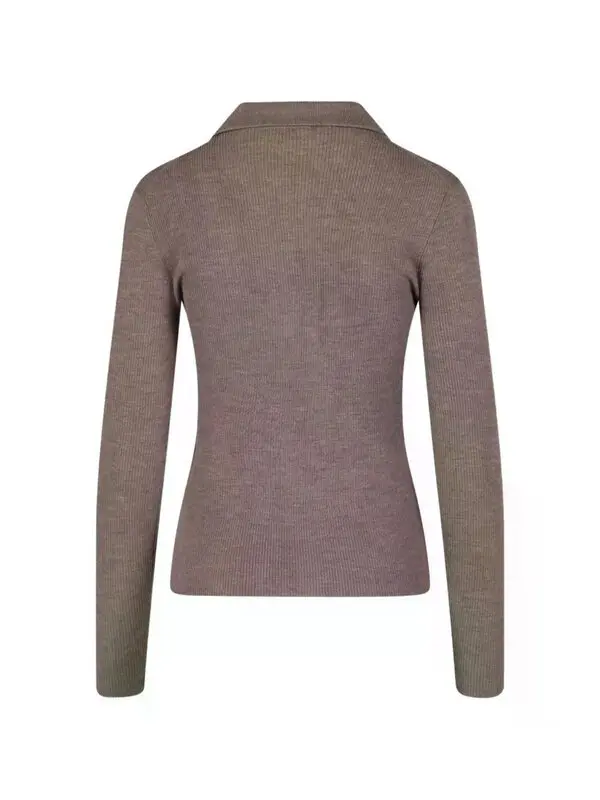 P.a.r.o.s.h Ribbed-knit Polo-collar Sweater