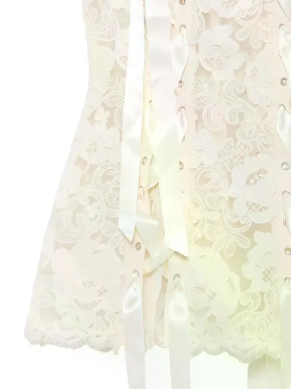 Simone Rocha Heavy Lace-overlay Lace-up Top