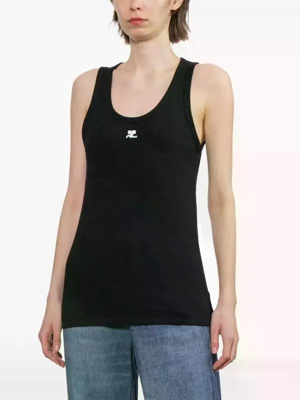 COURREGES Ribbed-knit Vest Top
