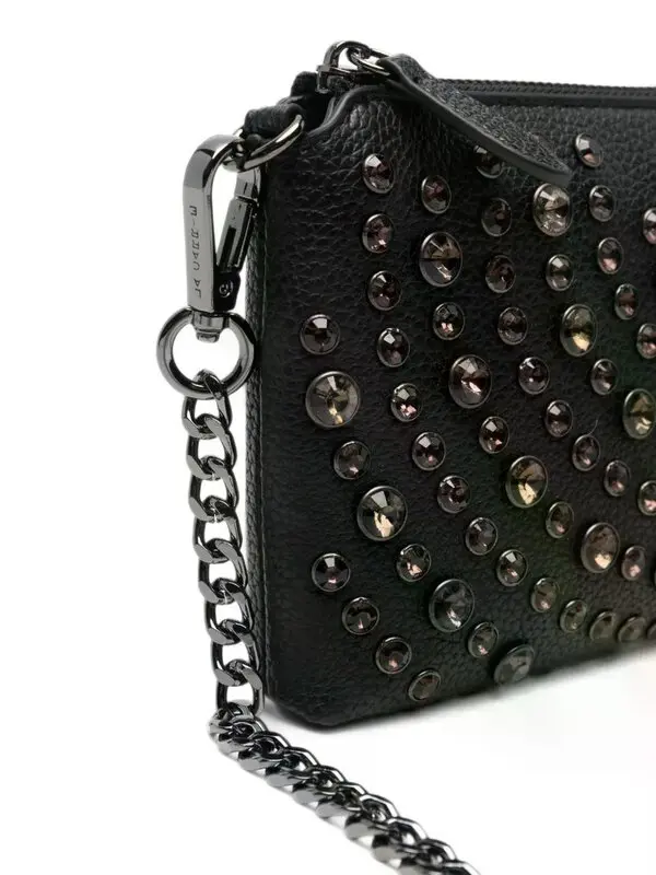 LA CARRIE Crystal-embellished Leather Cross Body Bag