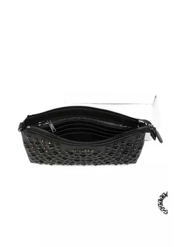 LA CARRIE Crystal-embellished Leather Cross Body Bag