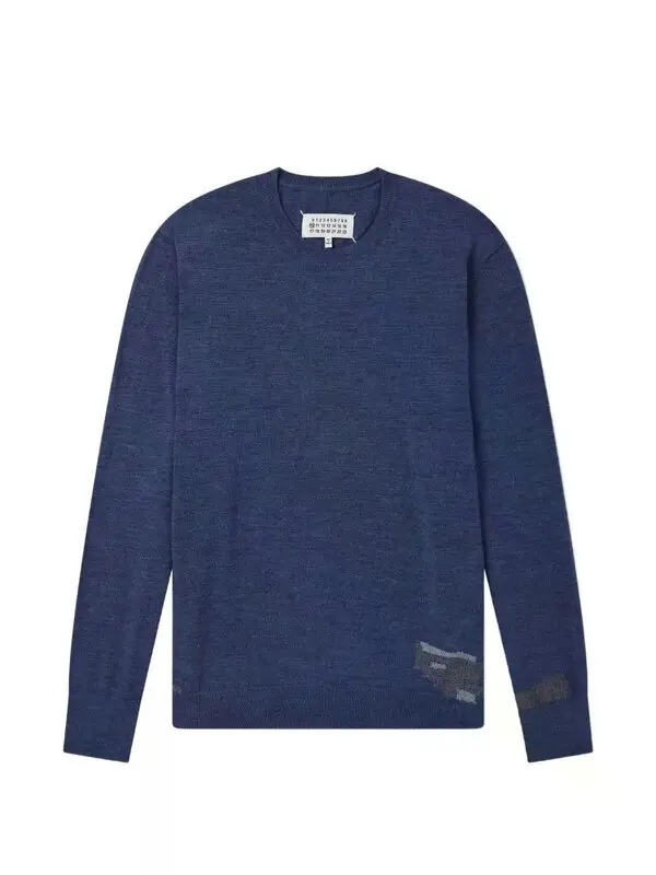 MAISON MARGIELA Patch-detail Crew-neck Sweater - Blue