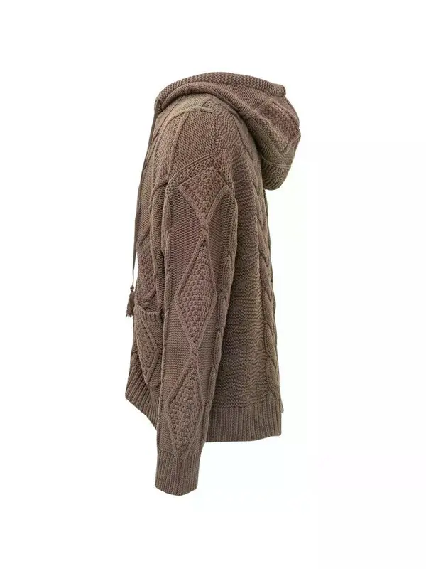 FOUND Cable-knit Zip-up Hoodie