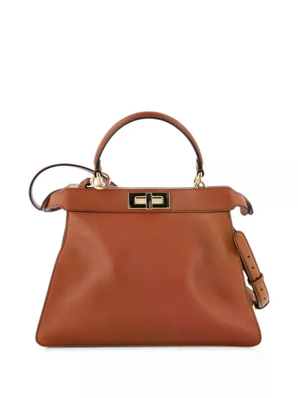 Fendi Peekaboo Iseeu Bag Leather Medium Satchel - Brown