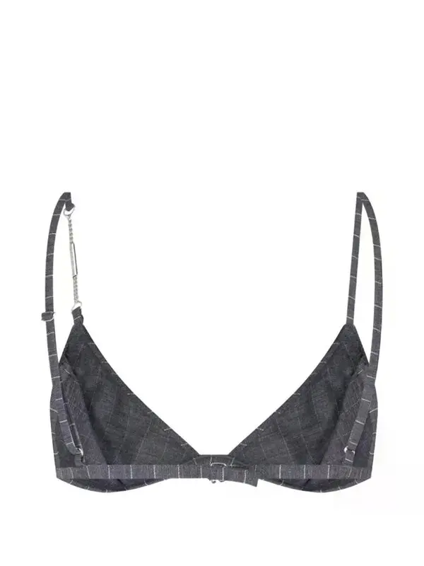 DONDUP Pinstripe-pattern Chain-link Bra - Grey